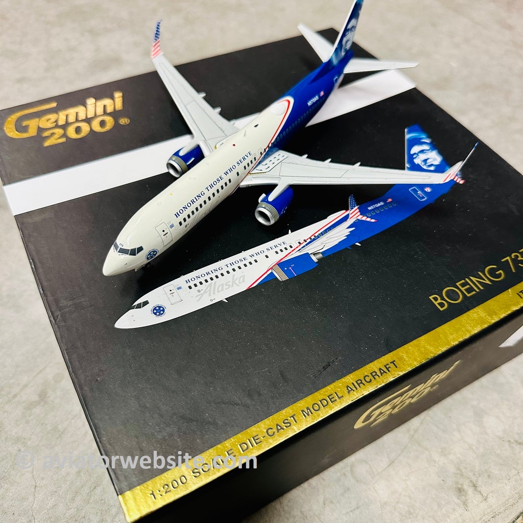 Gemini Jets 1/200 Alaska Airlines N570AS - G2ASA1138 Boeing 737-800 Di ...